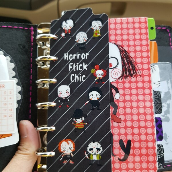 Horror Film Halloween Themed Planner Dividers. Each Divider Has a ...
