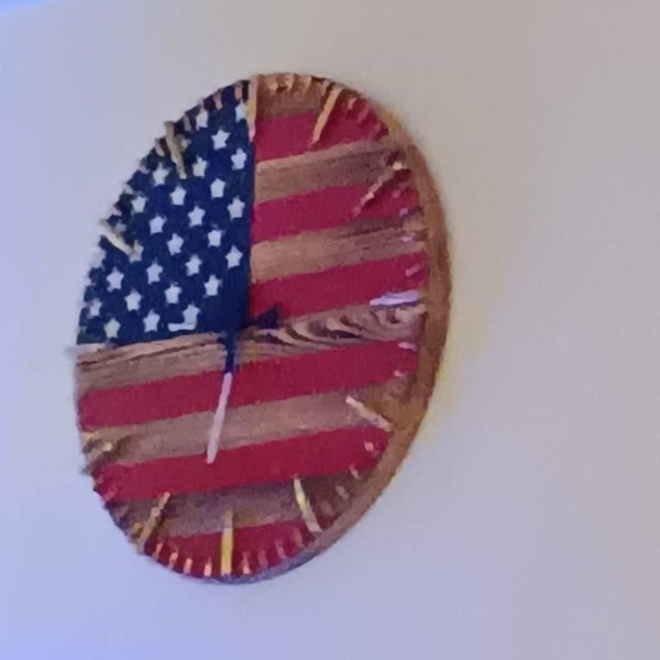 American Flag Clock,rustic USA Clock,patriotic Wall Clock,usa Flag ...