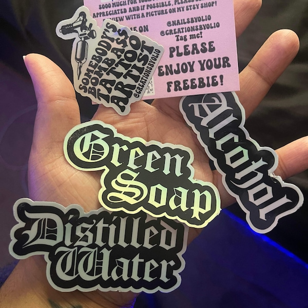 Holographic Tattoo Bottle Labels | Tattoo Labels | Tattoo Artist ...