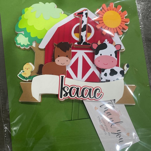 Farm Cake Topper, Farm Birthday Decor, Barn Cake Topper. - Etsy