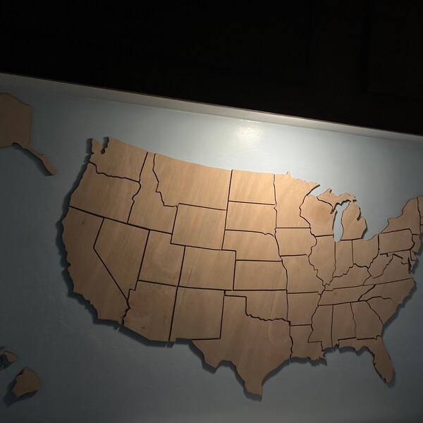 Marking Maps- United States USA Wooden Photo Collage, Travel Wall Decor ...