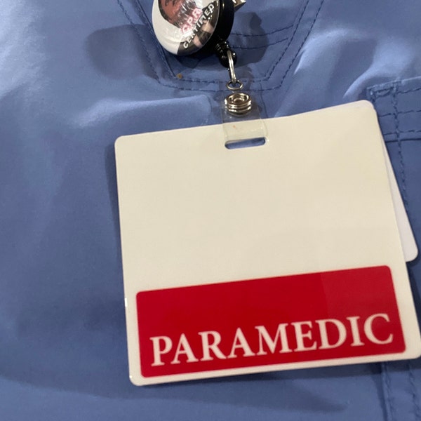 Red PARAMEDIC Badge Buddy - Free Shipping! - Badge Buddies for ...