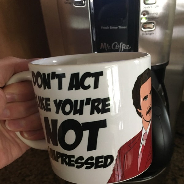 Anchorman - Ron Burgundy - Will Ferrell Inspired Customized Coffee Mug ...
