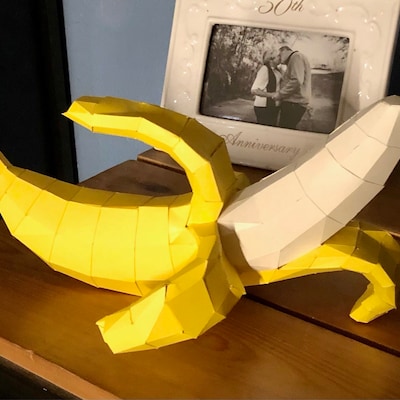 Banana XL Paper Craft, Digital Template, Origami, PDF Download DIY, Low ...