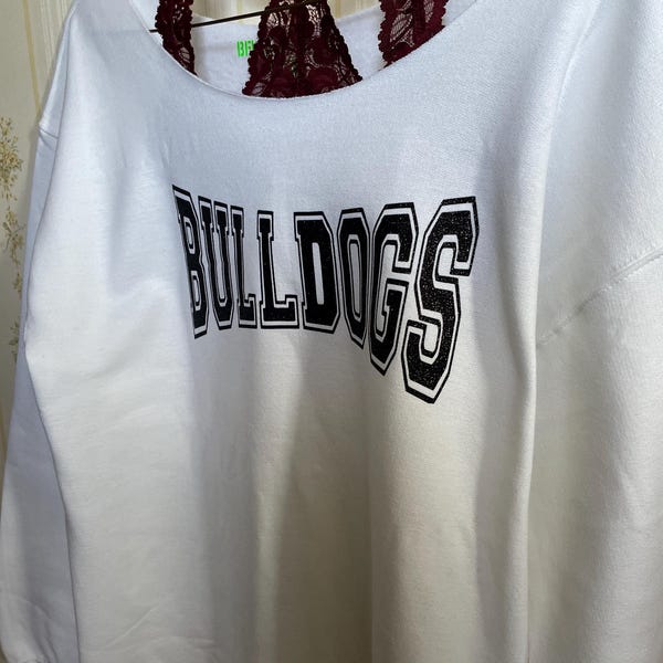 Vikings Sweatshirt Off-shoulder Raw Edge / CHOOSE YOUR COLORS / Mascot ...