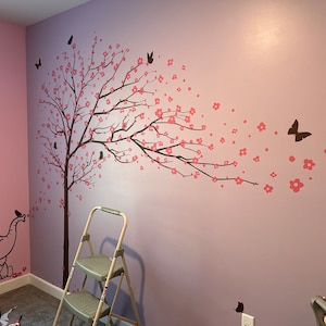 Cherry Tree Wall Decal Tree Wall Sticker, Nursery Wall Decals-cherry ...