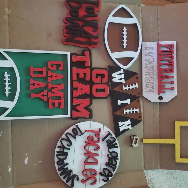 Football Tiered Tray| Game Day Tiered Tray Set | Football DIY Tiered ...
