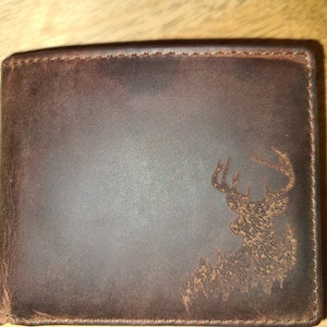 Mens Brown Leather Dog Hunting Wallet. RFID Blocking Genuine Leather ...