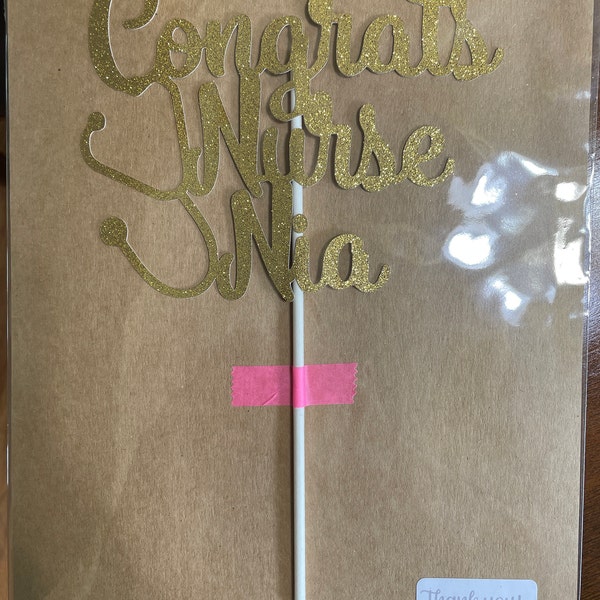 Personalized Nurse Cake Topper, Custom Congrats Celebration Grad - Etsy