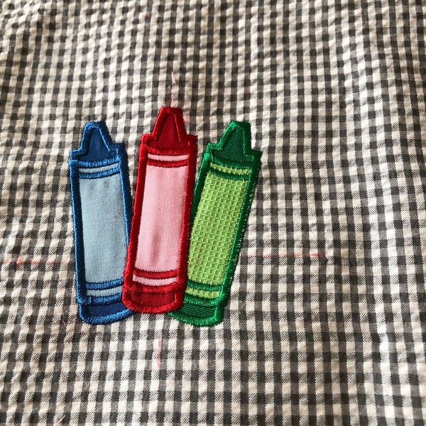 Crayon Applique Embroidery Design. Back to School Crayon. Machine ...