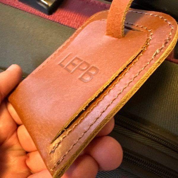 Personalized Leather Luggage Tag Handmade Leather Tag Custom Leather Travel Tag Wanderlust Gift ...