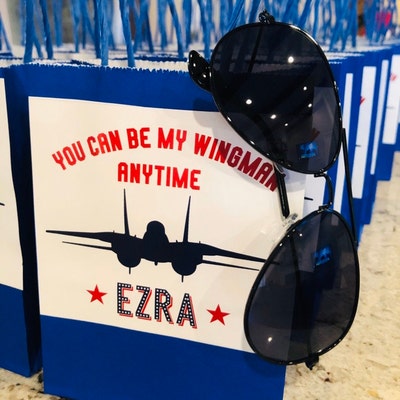 High Flying Ace Aviator Party Maverick Party Favor Gift Tags, Goody Bag ...