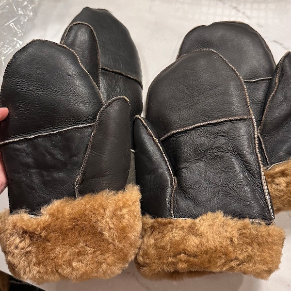 Sheepskin Shearling Mittens - Etsy