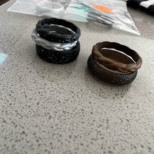 Glitter Silicone Rings, Stackable, Water Proof, Wedding, Eco Friendly ...