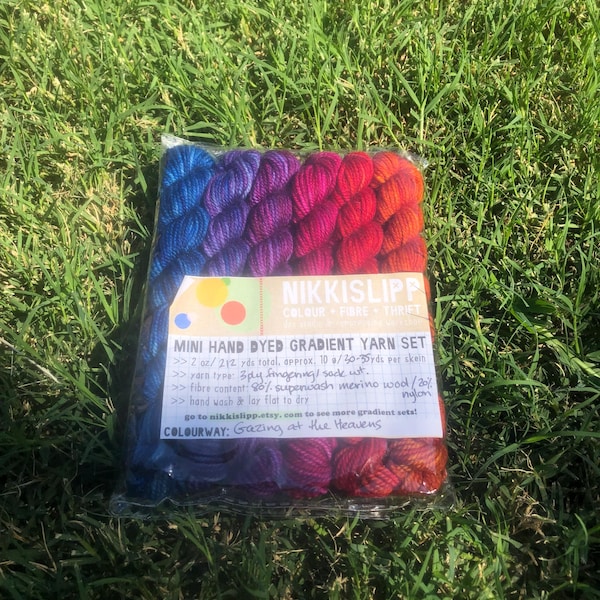 Ready to Ship! Gradient Mini Skein Sets (lace & Fingering Wt.) -- Hand ...