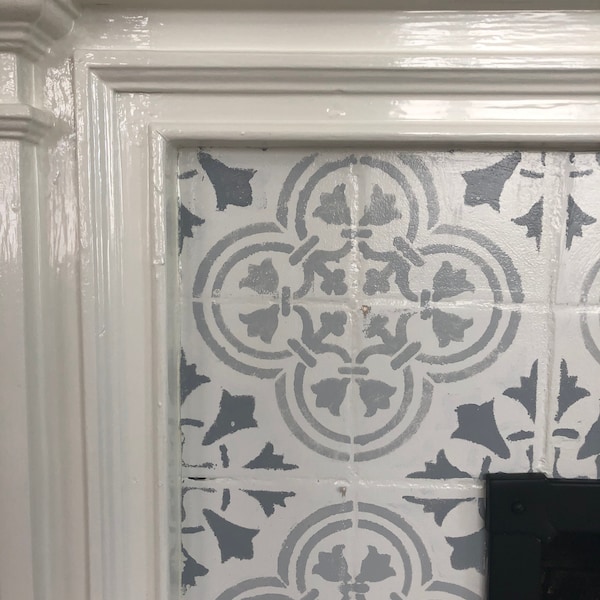 Augusta Tile Stencil - Stencils for Painting DIY Cement Tiles ...