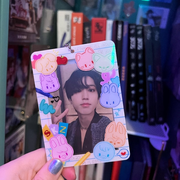 SKZOO DOODLE Composition Book Stray Kids Photocard Acrylic PC Holder ...