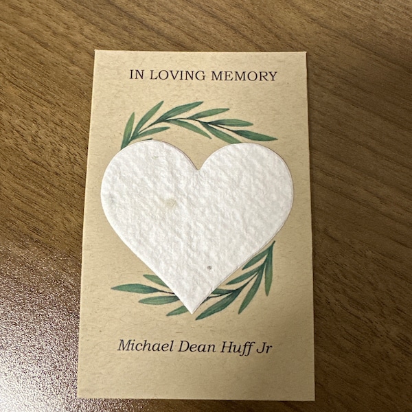 Flower Seed Paper Memorial Cards - in Loving Memory Plantable Paper ...