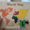 Wooden World Puzzle Map | Montessori Continent Map - Etsy