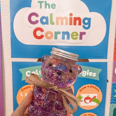 Purple Star Calm Bottle Sensory Toy Glitter Purple Stress Relief ...