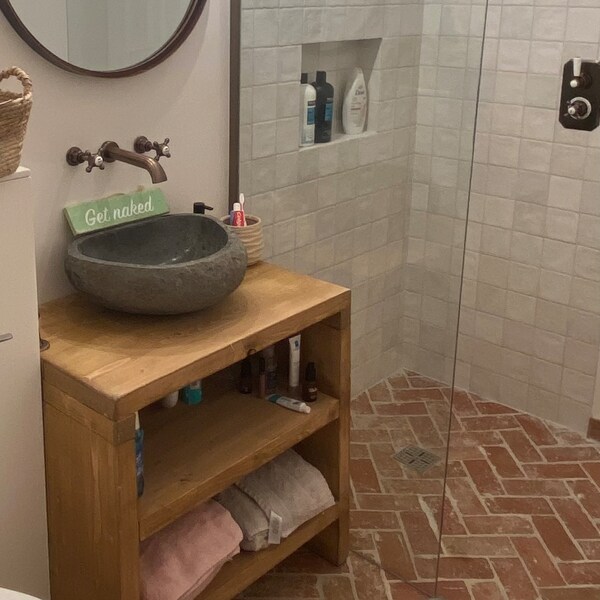 Rustic Wash Stand Sink Unit Handcrafted Basin Unit Wooden Vanity Rustic ...