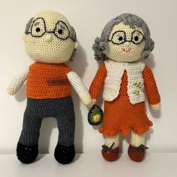 Crochet Grandma and Grandpa Pattern, Amigurumi Old Couple Pattern ...