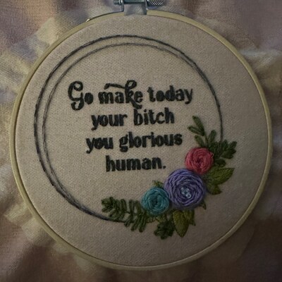 Why Be a Victim / Embroidery PDF Pattern Download 6 Inch - Etsy