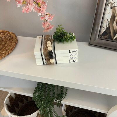 Personalized Family Book Stack, Wood Book Stack, Personalized Book ...