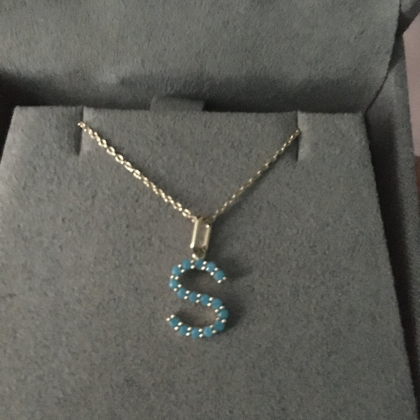 Turquoise Jewelry / Turquoise Necklace / Turquoise Initial Necklace in ...