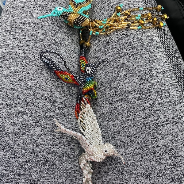 Hummingbird Seed Bead Boho Ethically Made Ornament Decor Rearview ...