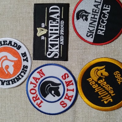 Skinhead Trojan Patch Iron on or Sew on Patches Embroidered Skinhead ...