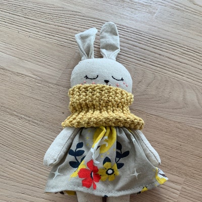 Bunny Doll With Blue Dress. Organic Toy. Easter Bunny for Baby Gift ...