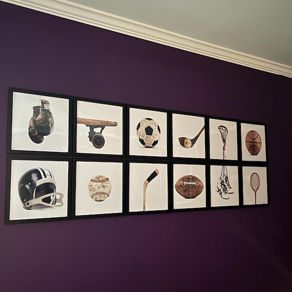 The Full Sports Collection on White Background, Set of 12 Photo Prints ...