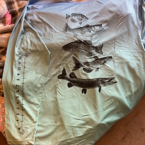 Cotton Kids Fishing Shirt With Ruler to Measure Fish Youth Sizes - Etsy