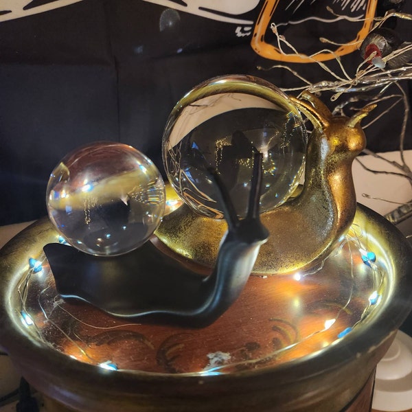 Snail Sphere Stand - Mahogany and Gold Colors - Etsy