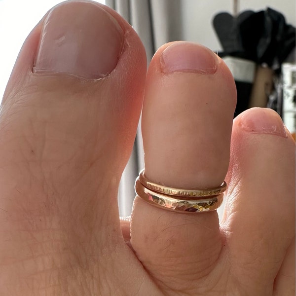Gold Toe Ring, Chunky 14k Gold Filled Toe Ring, Thick Gold Toe Ring ...