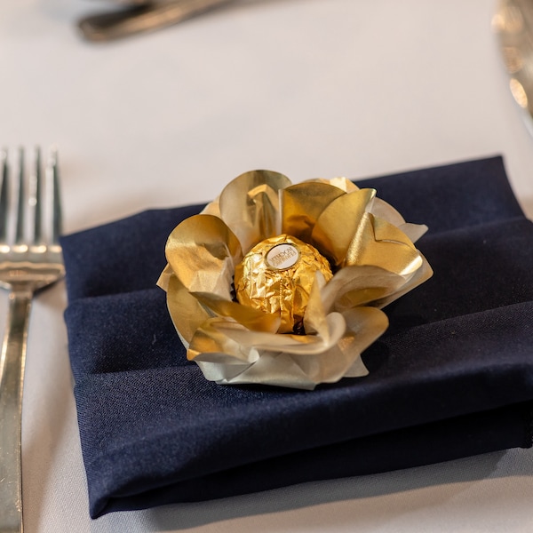 Camelia Wedding Gold Color Flower Wrapper for Holding Chocolate ...