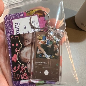 Spotify Song Plaque Keychain Custom Key Chain Add Charm Gummybear Heart ...