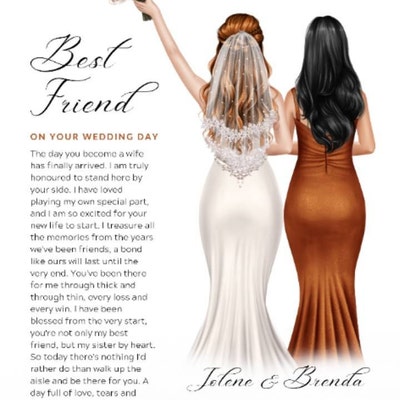 Best Friend Bride Wedding Poem, Digital Print Gifts for Bride, Wedding ...