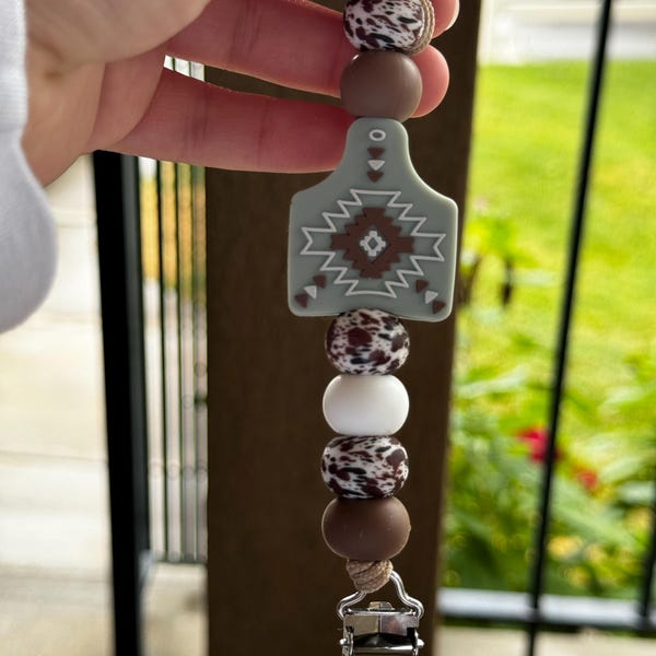 Floral Boho Ghost Pacifier Clip, Halloween Binky Clip, Baby Girl ...