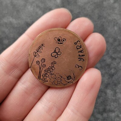 Personalised Sobriety Recovery Token, Chip Gift. Custom Hand Stamped ...