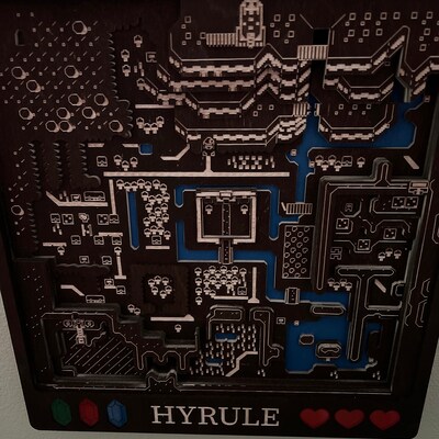 3D Hyrule Video Game Map Laser Cut Wood Multilayer Custom - Etsy