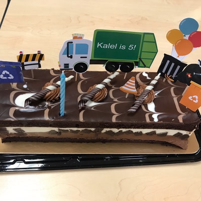 Garbage Truck Birthday Cake Topper/ Waste Management Birthday Cake ...