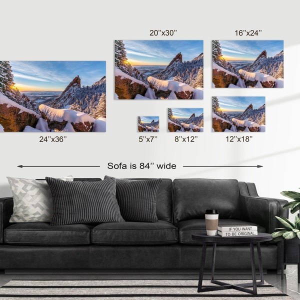 Landscape Canvas Print Size Guide Mockup, Canvas Size Guide Mockup ...
