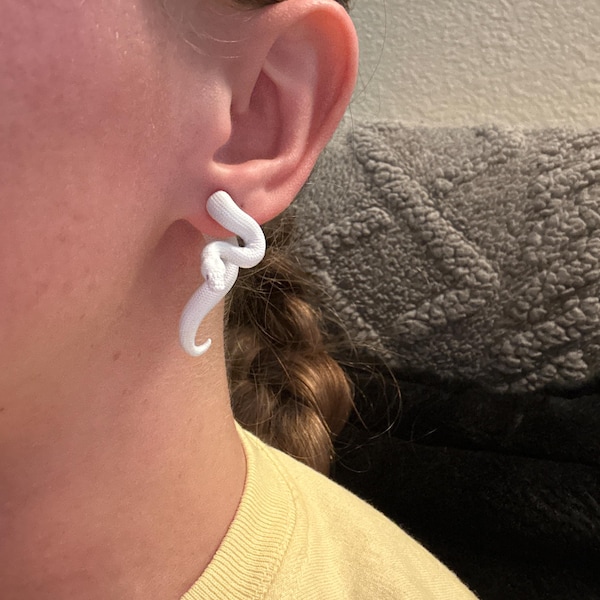 Unpainted Ball Python Earrings | 3D Printed | Paint It Yourself - Etsy