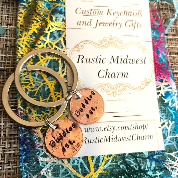 Best Friend, Keychain Set, Gifts for Bestie, Besties, Personalized ...
