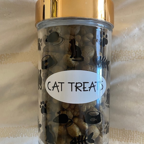 Personalized Cat Treat Jar: Glass Container With Window Lid - Etsy