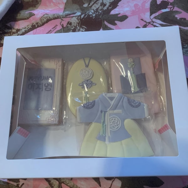 Modern Korean Dol Doljanchi Doljabi Hanbok Custom Cookie Set (boys ...