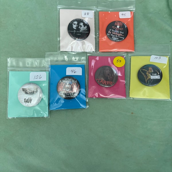Horror Movie 1.5" Pinback Buttons Collection 2 - Etsy