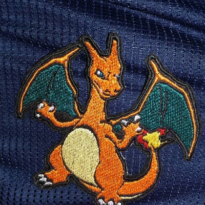 Charizard Iron on Patch Shiny Metallic Embroidered. Pokemon Patch. - Etsy
